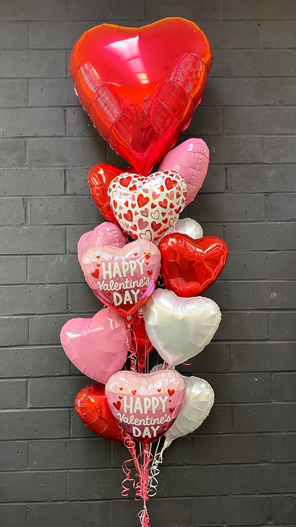 Happy Valentine's Day All Mylar Hearts - Any Occasion Balloons